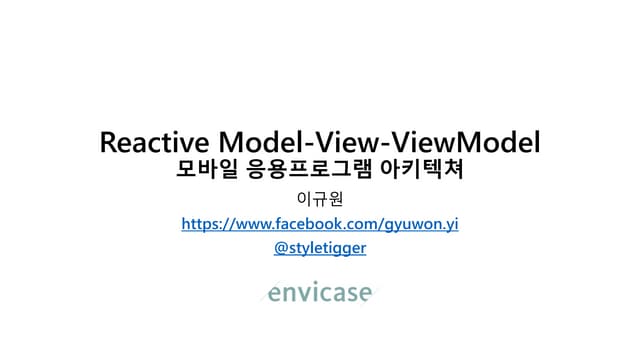 Reactive Model View Viewmodel Architecture Pptx Programming 3931