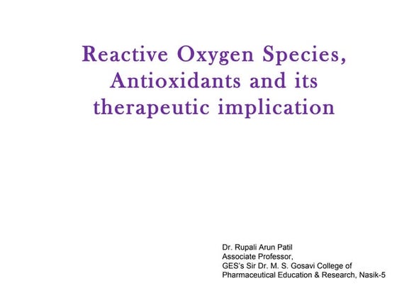 Antioxidants | PPTX | Chemistry | Science