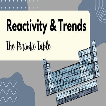 Reactivity in the Periodic Table Chemistry Presentation in a Blue Bold ...