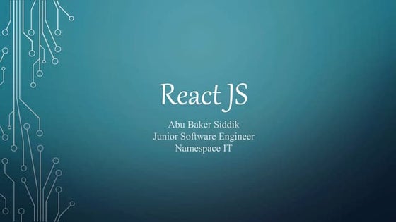 Introduction To React Js Pptx Web Development Internet