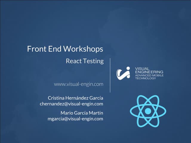 Workshop 23 Reactjs React And Redux Testing Ppt