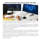 ReactJS Developer Role, Duties, Skills, and More | PPTX