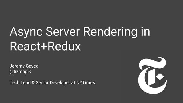 Async Server Rendering In Reactredux At Nytimes Redux Taxi Pdf