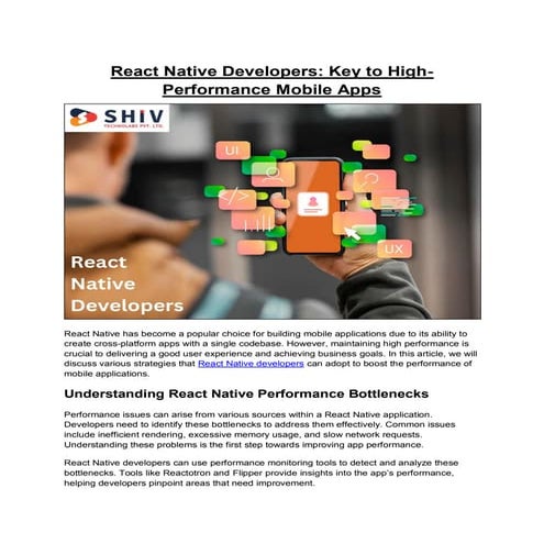Why React Native Developers Are Key To High Performance Mobile Apps Pdf Free Download