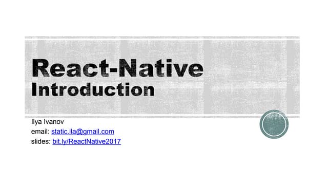 React native introduction | PPT React native introduction | PPT