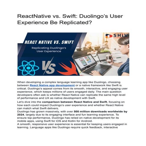 "React Native vs. Swift: Comparing Frameworks for Building Language ...