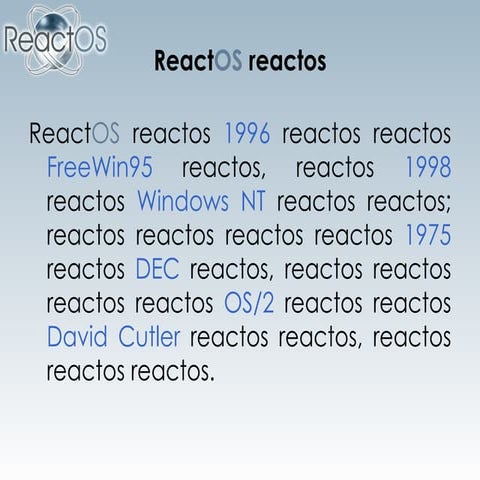 ReactOS CC'09 | PPT