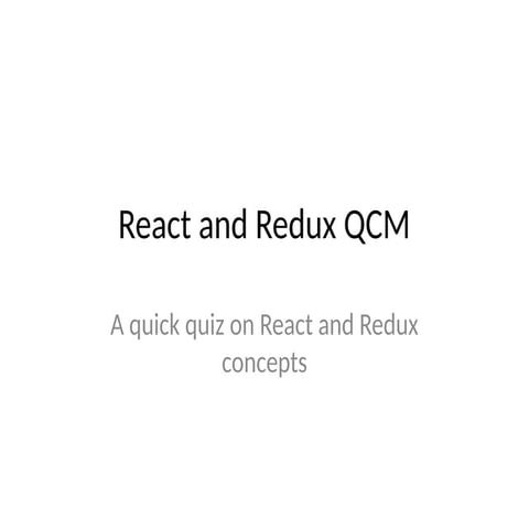 React Redux QCM | PPT