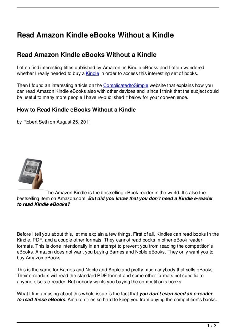 Read Amazon Kindle EBooks Without A Kindle read-amazon-kindle-ebooks-without-a-kindle