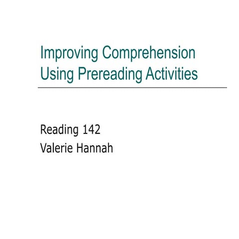Read 142 prereading power point | PPT