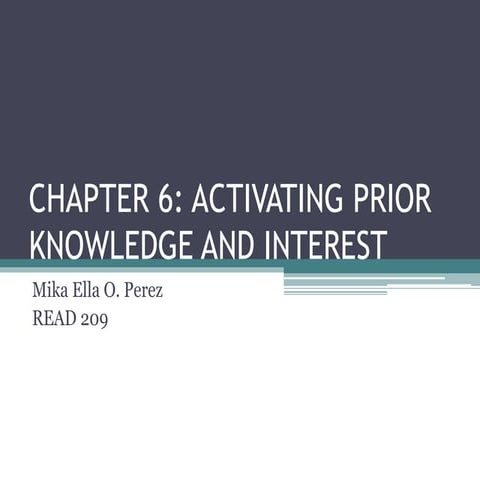 ACTIVATING PRIOR KNOWLEDGE AND INTEREST | PPTX | Educational Assessment ...