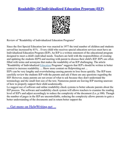 Using the IEP to Assist Students with Special Needs to Learn | PPT