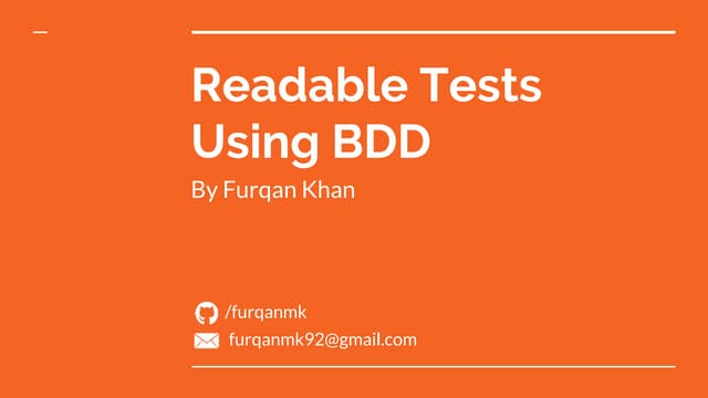 Readable Tests Using Bdd Pptx Programming Languages Computing