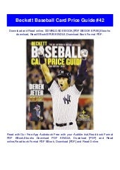 (read)^ Beckett Baseball Card Price Guide #42 Zip