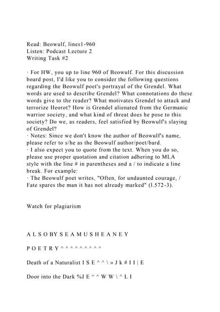Beowulf Essay | PDF