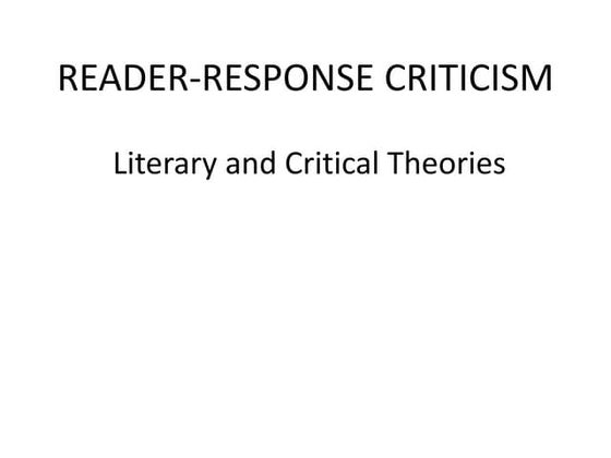 Reader response | PPT