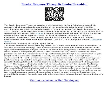 Reader Response Essay | PDF