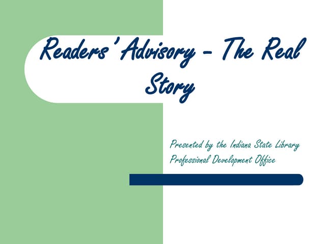 Reader's Advisory Training | PPTX