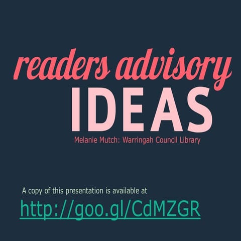 Readers advisory ideas with notes - Melanie Mutch | PDF