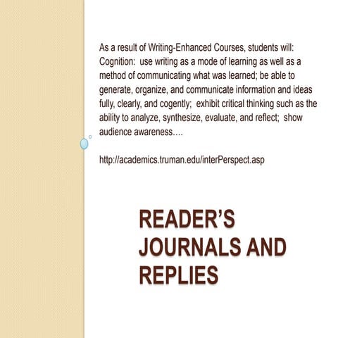 Reader’s journals and replies | PPTX