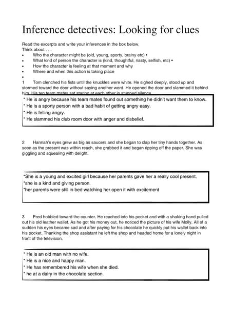 Inferences worksheet-2 | PDF