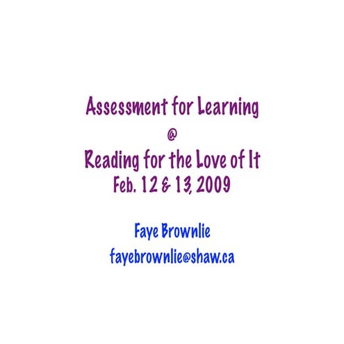 Reading For The Love Of It Afl | PDF