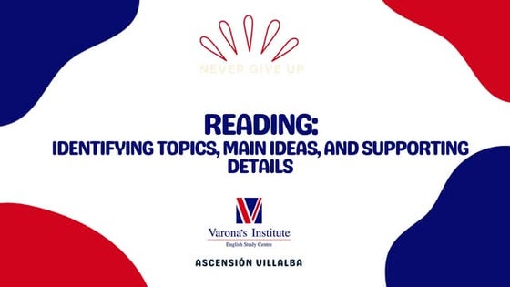 Identifying Topics, Main Ideas, and Supporting Details | PPT