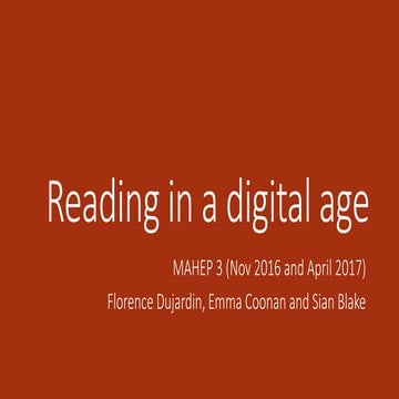 Student reading in a digital age | PPT