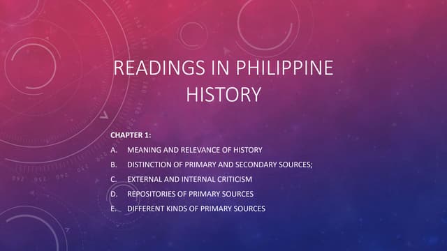 Readings in Philippine History module 1 | PPTX