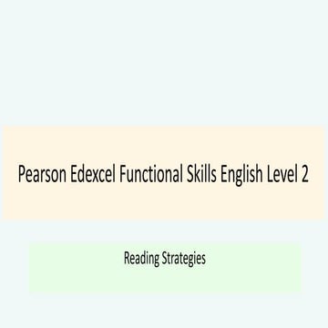 FS English Level 2 – May 20, 2023 (Reading: Reading strategies). | PDF