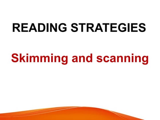 Reading Techniques, Scanning | PPT