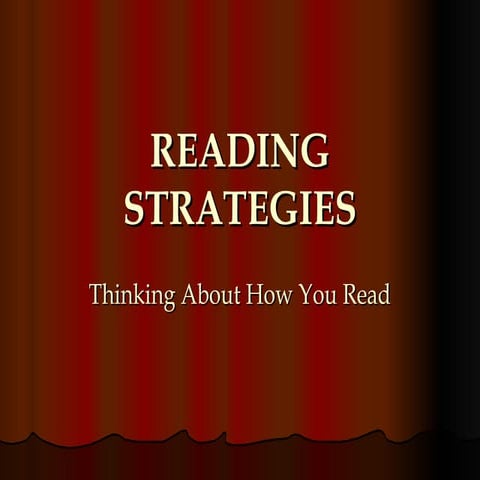 Reading strategies presentation | PPTX