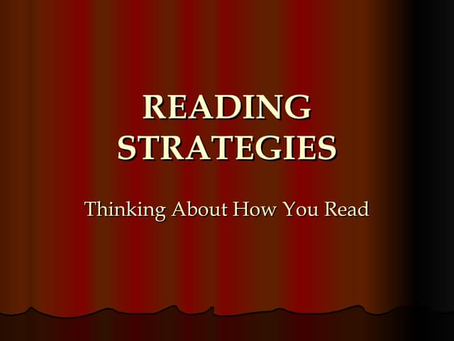 Reading strategies presentation | PPTX
