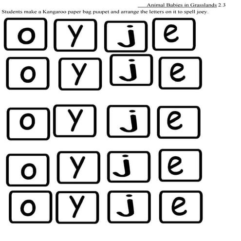 Reading- Unit 2- Animals in Grasslands Puppet | PDF