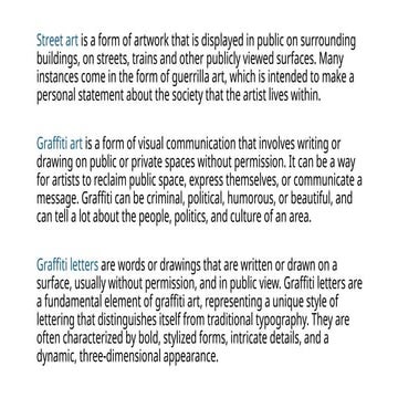 Street (letter and Graffiti) arts for Reading Visual Arts | PPT