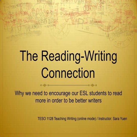 Reading writing connection | PPTX