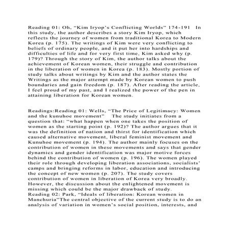Reading 01 Oh, Kim Iryop’s Conflicting Worlds” 174-191In this stu.docx | Pregnancy ...