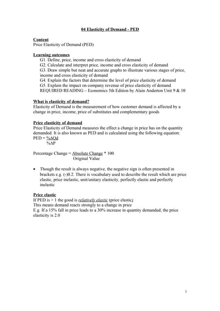 Elasticity of Demand | PPTX