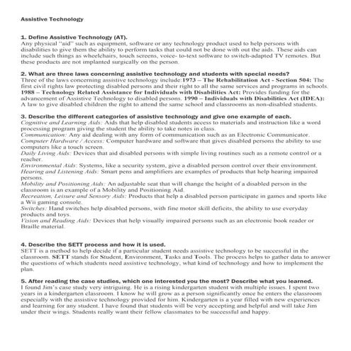 Assistive Technology And Special Education | PPTX