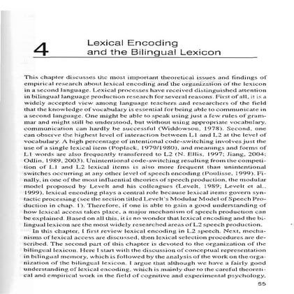 Kormos, J. "Lexical Encoding and Bilingual Lexicon" | PDF