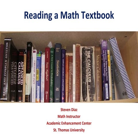 Reading A Math Textbook | PPT