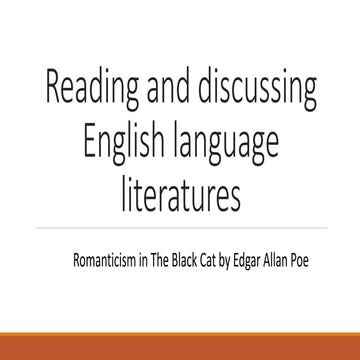Reading and discussing English language literature | PPT