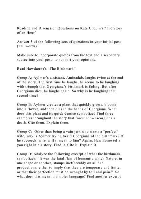 The Birthmark(1843)By Nathaniel Hawthorne In the latter part o.docx