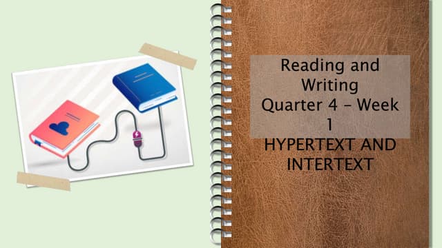 Lesson hypertext and intertext | PPTX