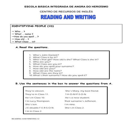 Reading and writing 12 | PDF
