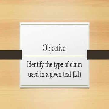 READING AND WRITING - CLAIMS FOR GRADE 11 | PPTX