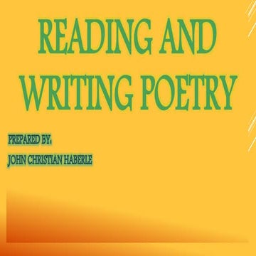 Reading and writing poetry | PPTX