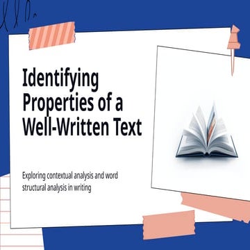 READING AND WRITING SKILLS (NINTH LESSON)- Identifying Properties of a ...