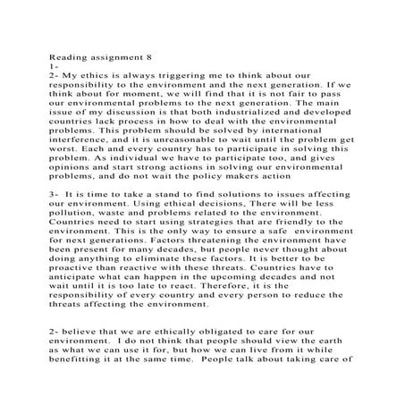 Reading assignment 81- 2- My ethics is always triggering me to.docx