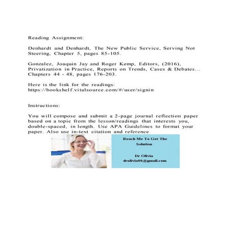 Reading AssignmentDenhardt and Denhardt, The New Public Ser | PDF